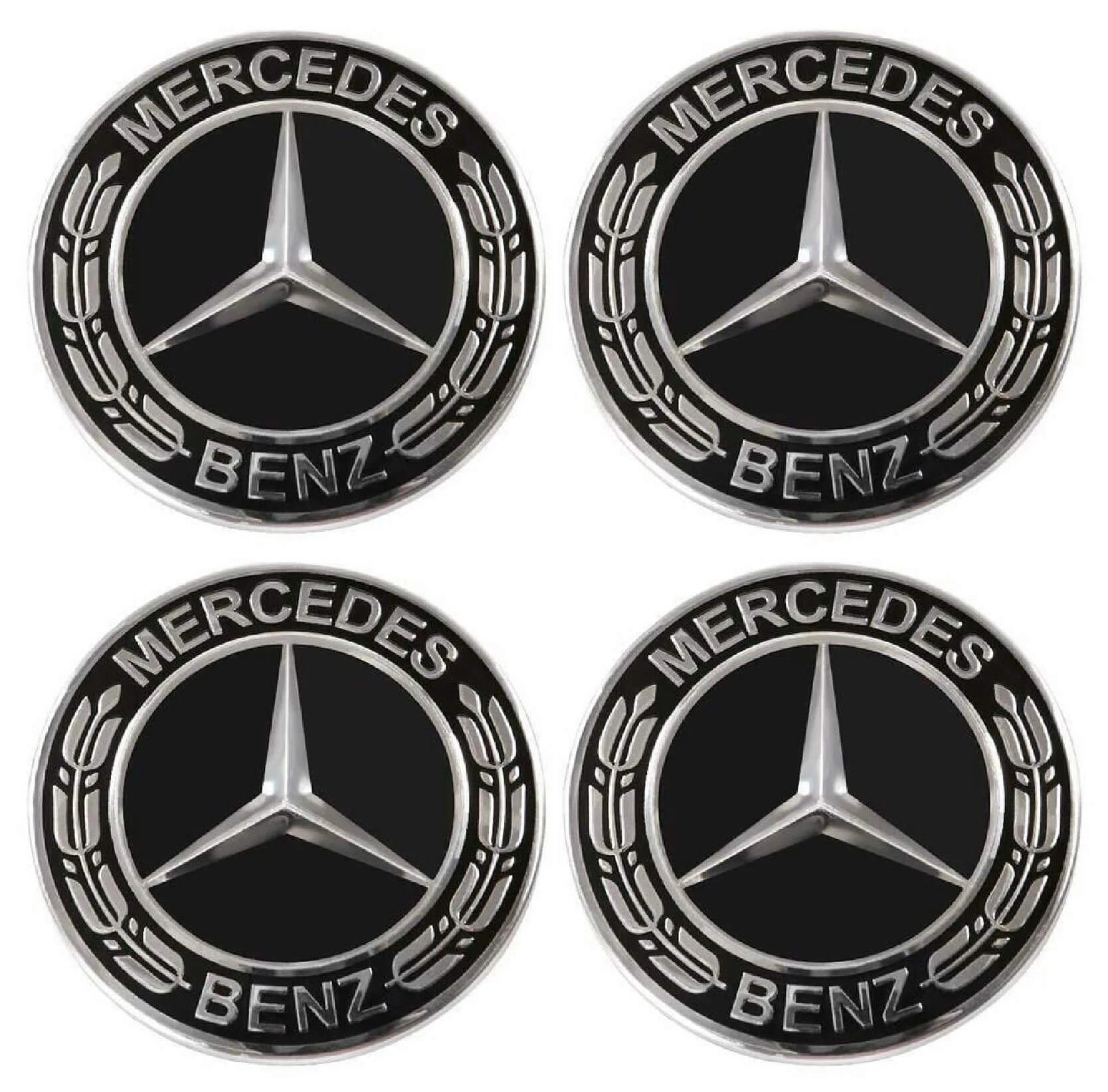 Mercedes felni matrica szett - fekete 65 mm-es, 3D kivitel - MoziShop.hu